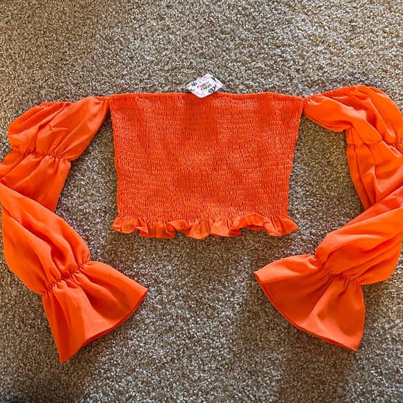 copper closet | Tops | Copper Closet Off The Shoulder Crop Top Blouse ...